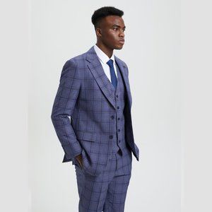Stacy Adams | Suits & Blazers | Stacy Adams Windowed Plaid 3pc Mens ...
